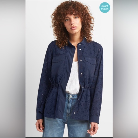 GAP | Jackets & Coats | Nwt Gap Eyelet Utility Jacket Navy | Poshmark